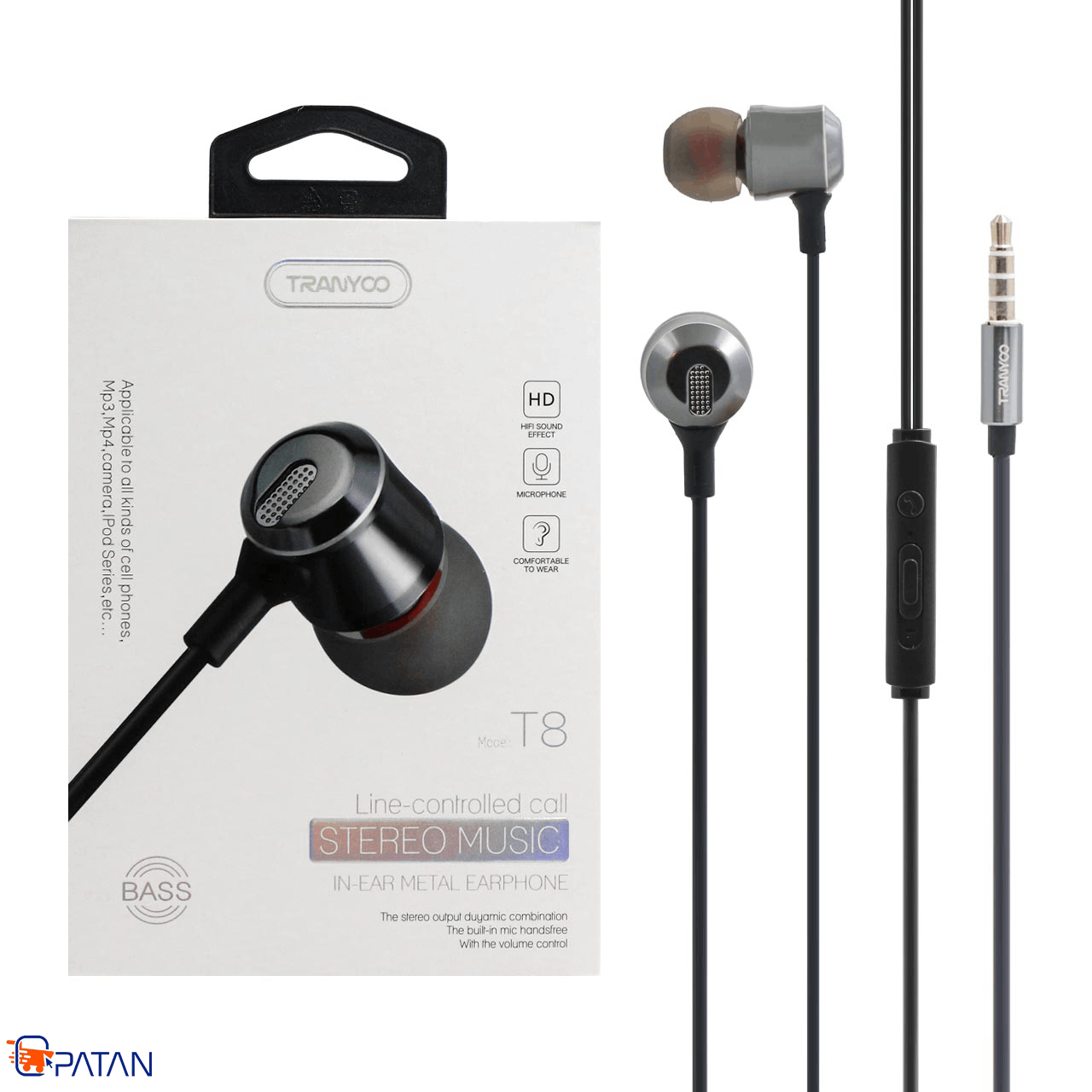 هندزفری سیمی ترانیو مدل Tranyoo T8 Handsfree - فروشگاه اینترنتی اوپاتان